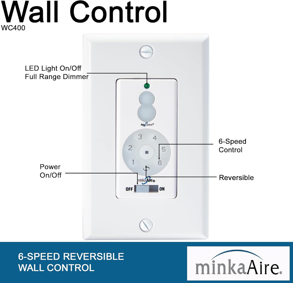 Minka Aire WC400 DC Wall Control with Full Function Ceiling Fan Aire C ...