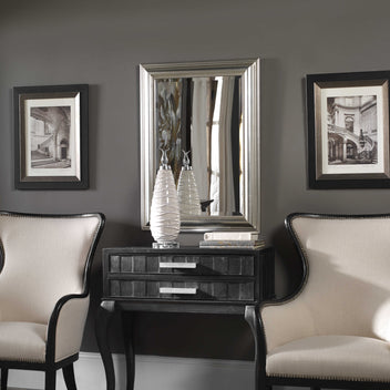 Uttermost Stuart 12005B Silver Leaf Modern Rectangle Mirror — ALCOVE