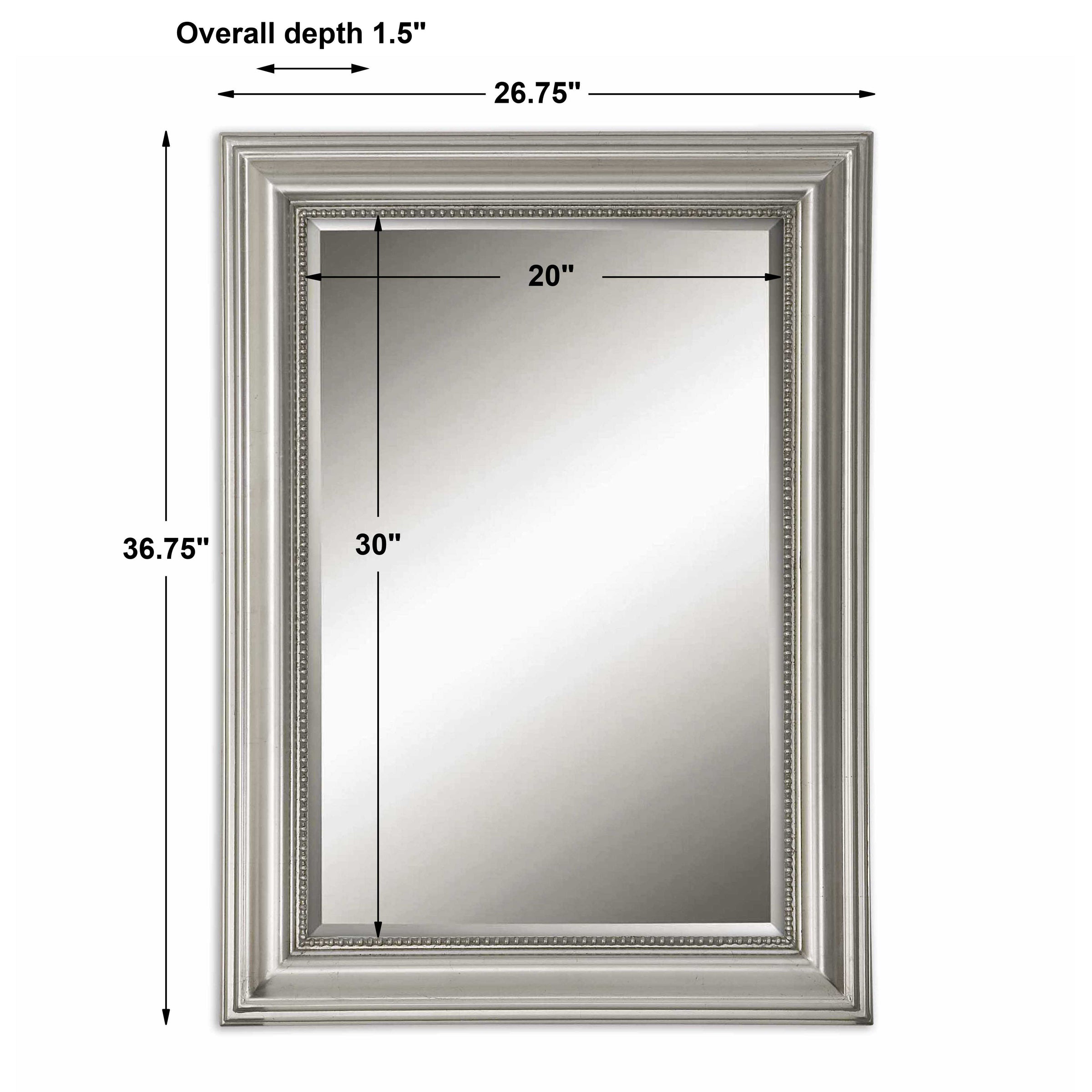Uttermost Stuart 12005B Silver Leaf Modern Rectangle Mirror — ALCOVE